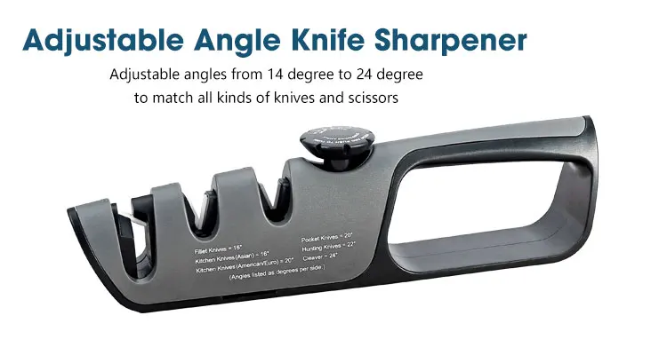 3 Stages Kitchen Adjustable Angle Knife Sharpener with Kitchen Tools ...