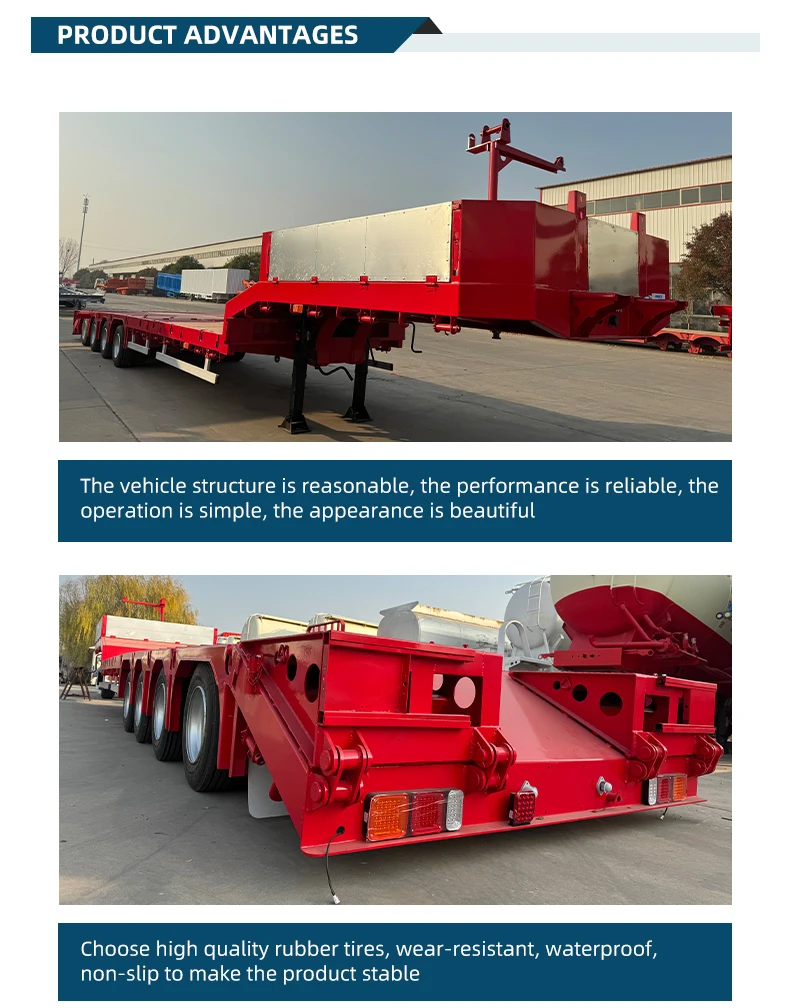 Heavy Duty Extendable 4 Axle Gooseneck Semi Trailer Lowbed Truck ...