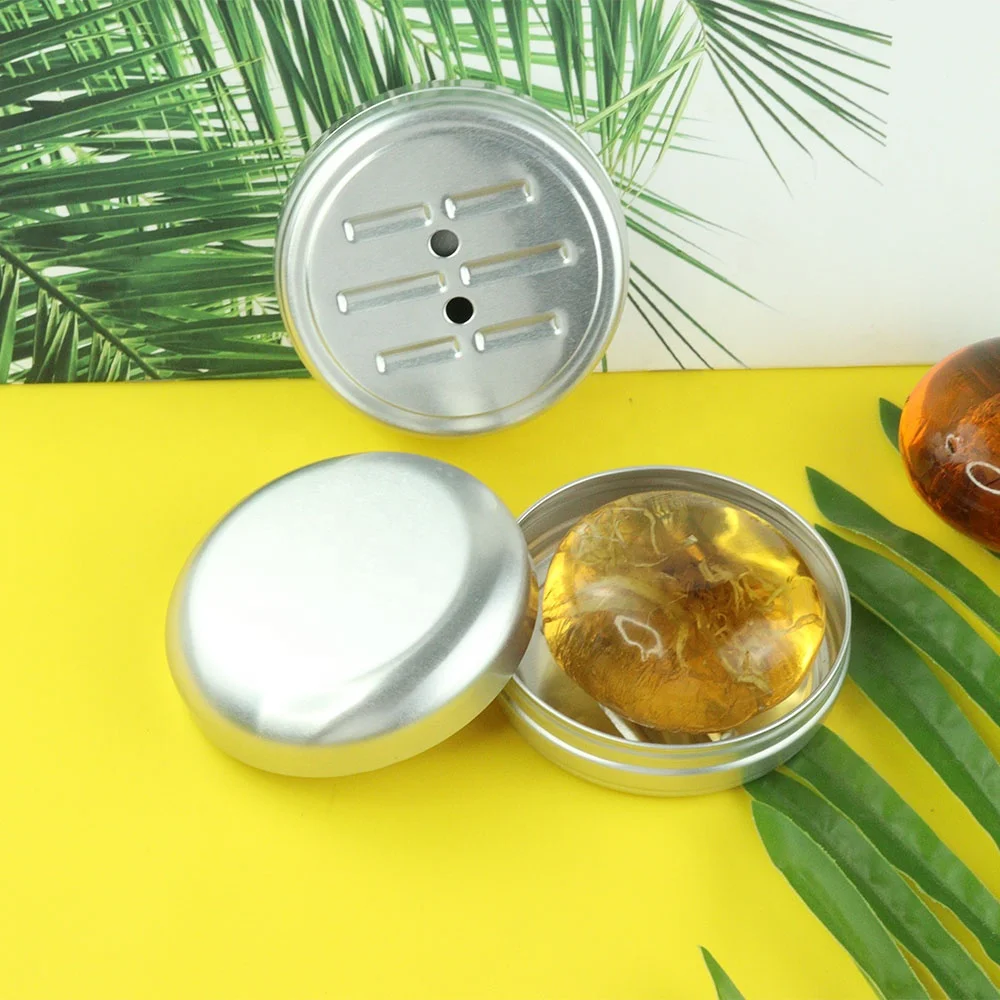 Custom Logo Round Aluminum Drain Layer Tin Soap Box Containers Hand ...