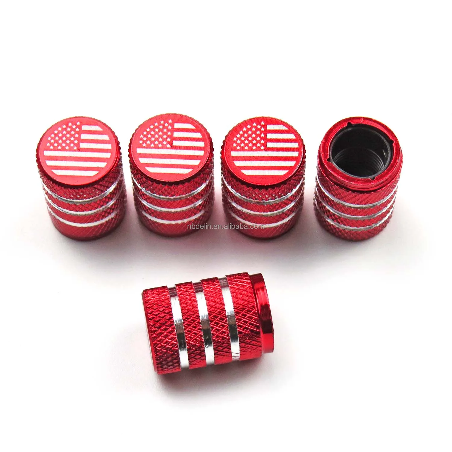 American Flag Tire Valve Stem Caps - Corrosion Resistant Aluminum ...