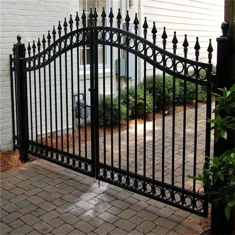 Wrought Iron Bi-parting Driveway Entrance Trees Photography Backdrop ...