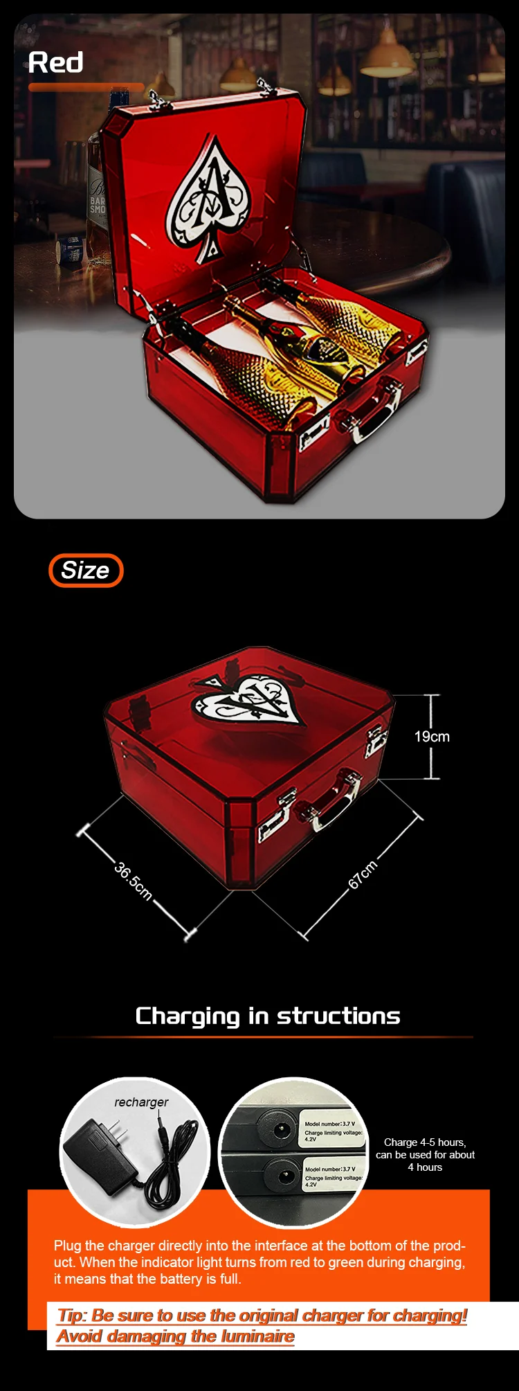 LED Wine Display Stand VIP Display Screen champagne Bottle Presenter ...