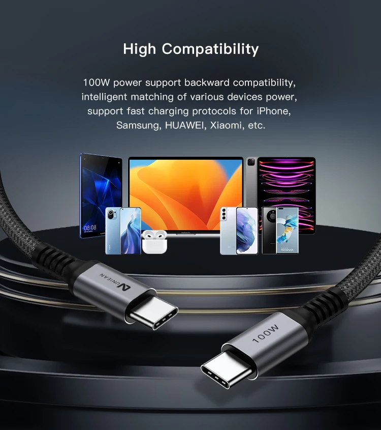 Premium Quality Pd100w Usb C Cable Type C To Type C Fast Data Cable 5a Usb 2.0 480mbps Fast ...