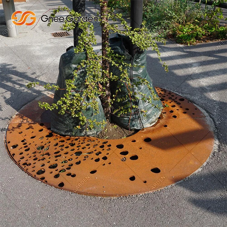 Garden Corten Steel Tree Grating For Outdoor Steel Decoration Durable ...