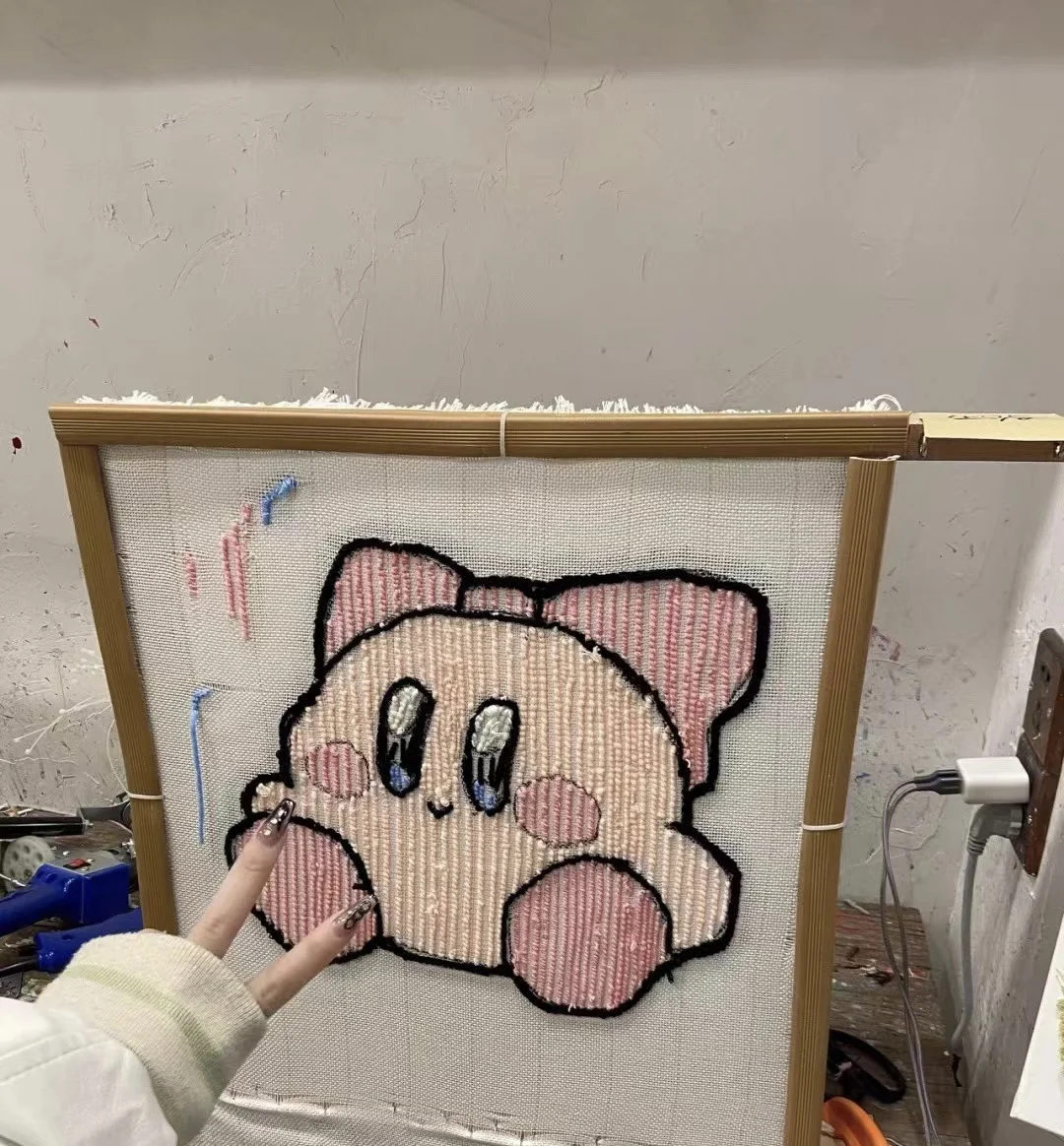 Hot Sale Punch Needle White Monk Tufted Cotton Polyester Primary Carpet ...