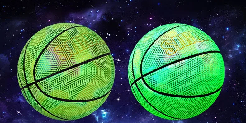 New Customized Basketball Reflective Luminous Basketball Oem Logo Pu ...