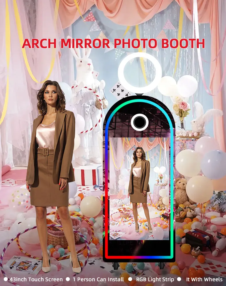 Selfie Arch Magic Mirror Photo Booth With 43 Inch Touch Screen Camera ...