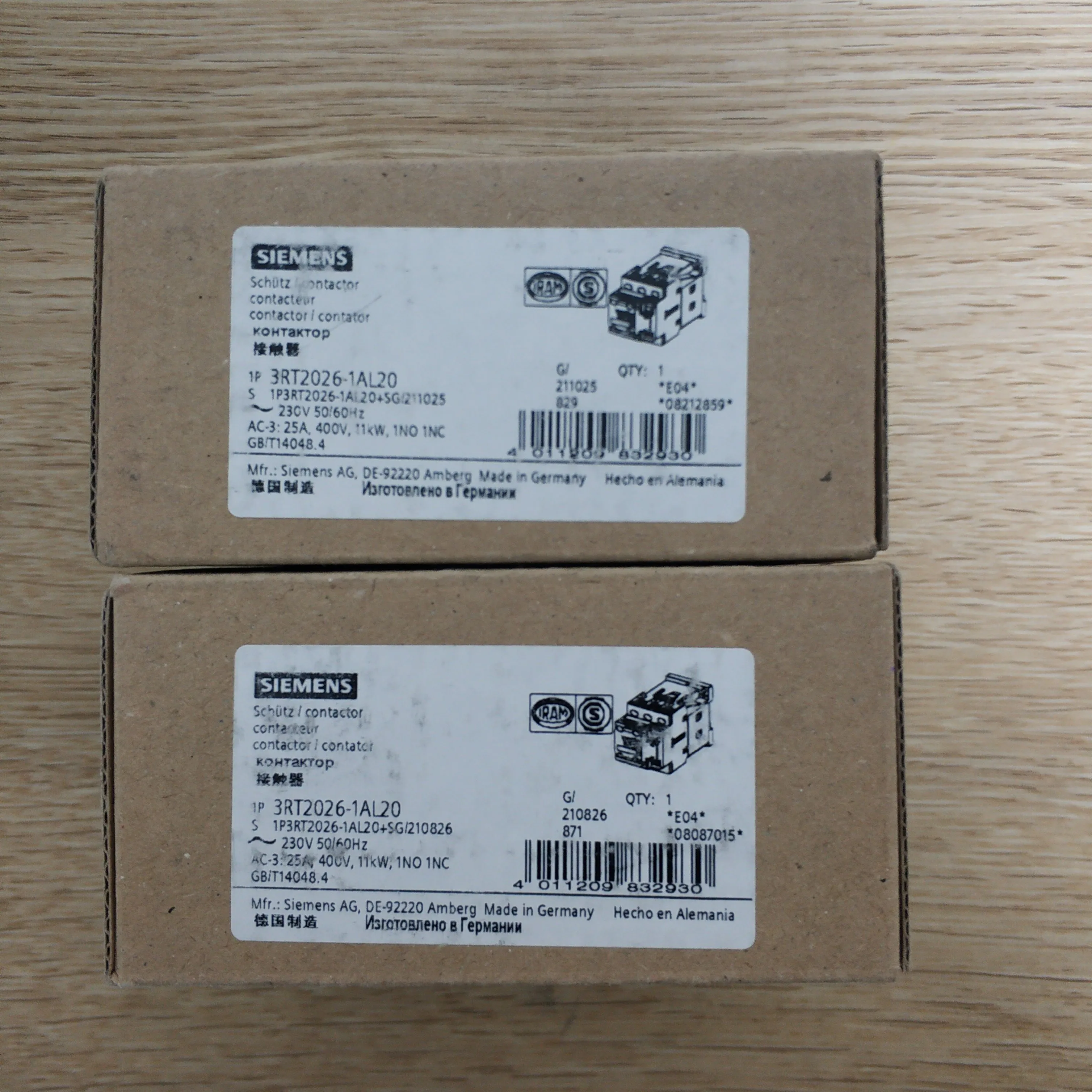 Simatic Ac Power Contactor 25a 230v 3p 3rt2026-1al20 - Buy Ac Contactor ...