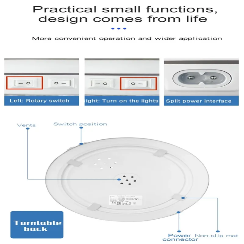 360 Degree Rotating Display Stand Turntable 25cm Led Light Turn Table ...