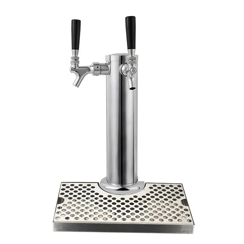 Stainless Steel Beer Drip Tray & Double Tap Beer Tower, Beer /Wine/Soda ...