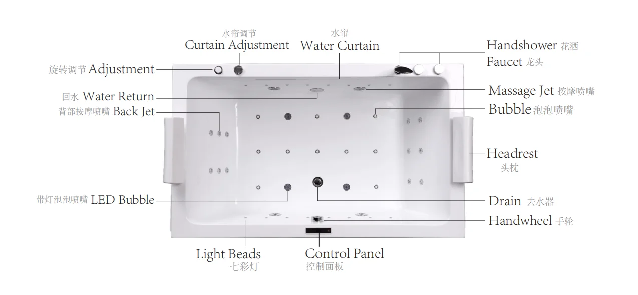 Dewo LL746 Acrylic Rectangle Freestanding Bathtub with Drainer Modern ...