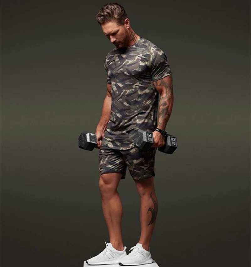 Vedo Fitness Wear Custom Logo Polyester Camo Short Sleeve T-shirt ...