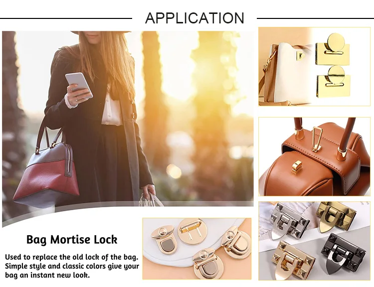 Custom Zinc Alloy Gold Logo Metal Bags Clasp Press Turn Twist Lock ...