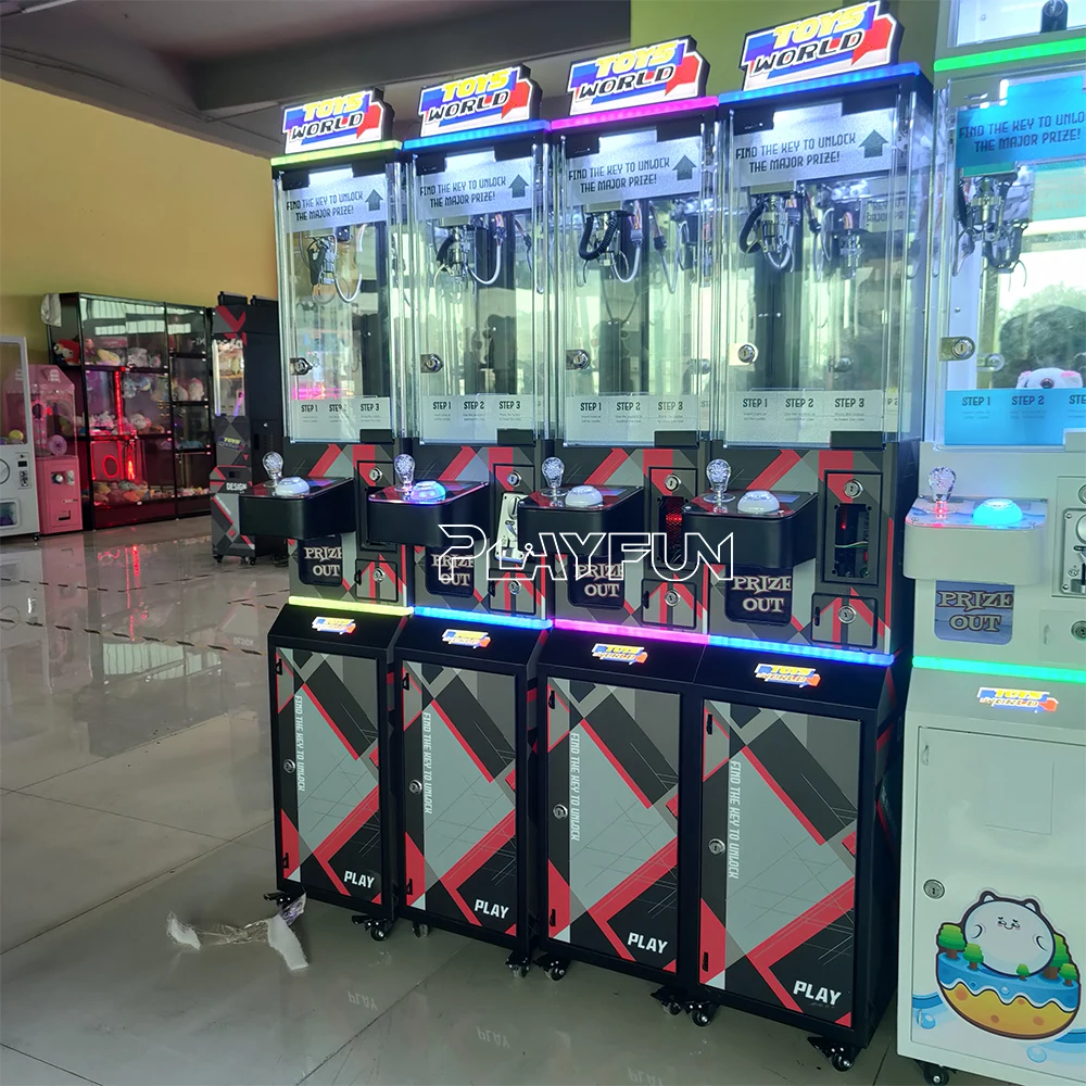 Playfun Black No Roof Toys World Coin Operated Mini Crane Claw Game ...