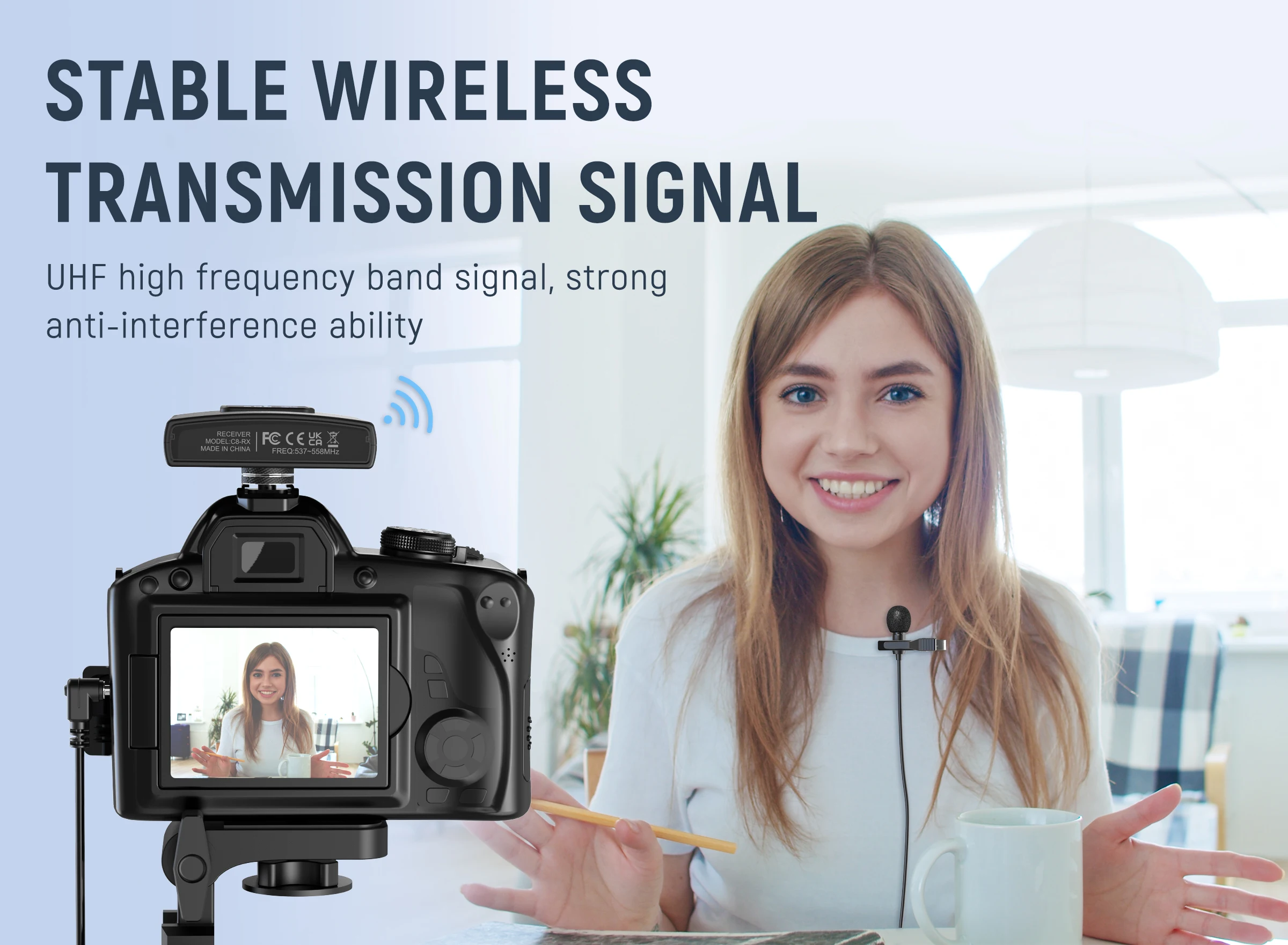 Fifine C8 Wireless Microphone - Professional Condenser Mic