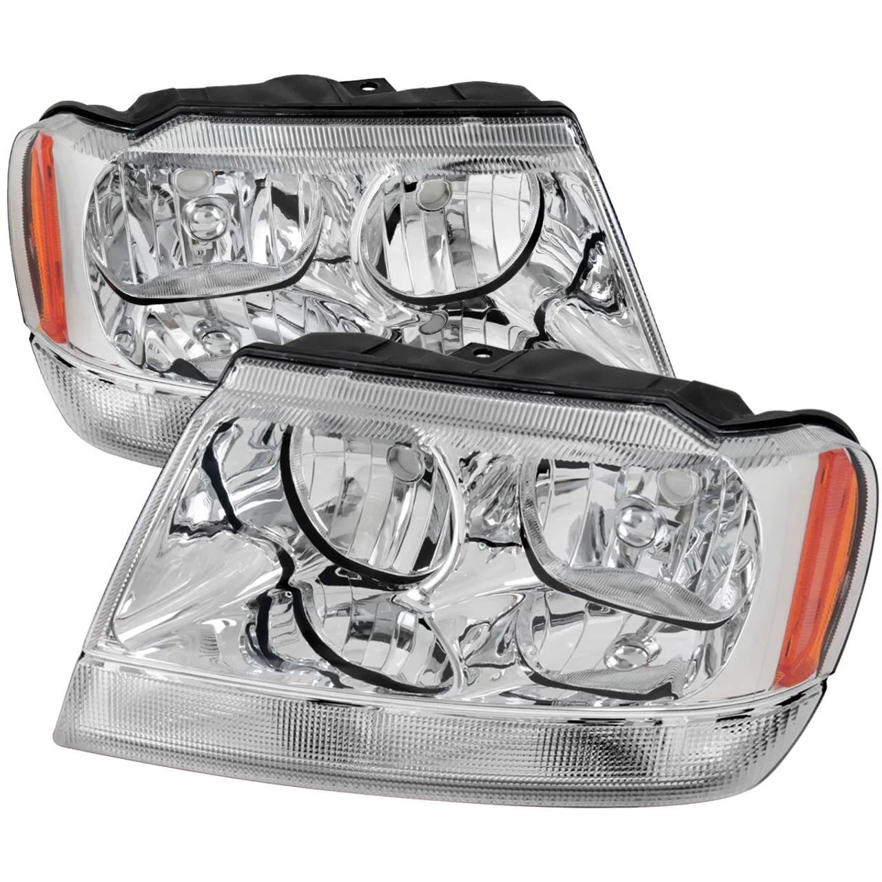 Jeep Grand Cherokee 1999-2004 Headlights with Amber Reflectors