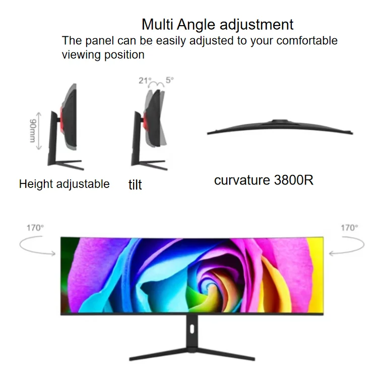 49 Inch Curved Gaming Monitor 5k Monitor PC with Type C