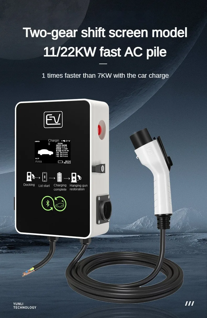 Household New Energy Electric Vehicle Charging Pile Three-phase Ac Fast Charge 11kw 22kw ...