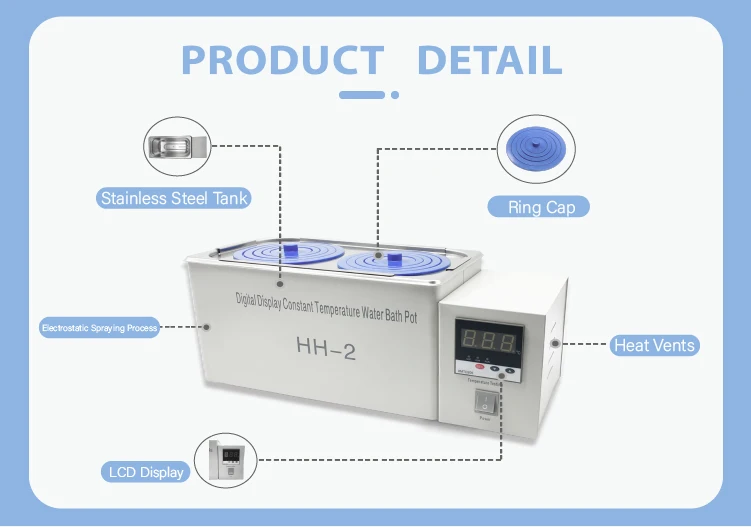 Ikeme Lab Heat Thermostatic Water Bath Controlled Stainless Steel ...