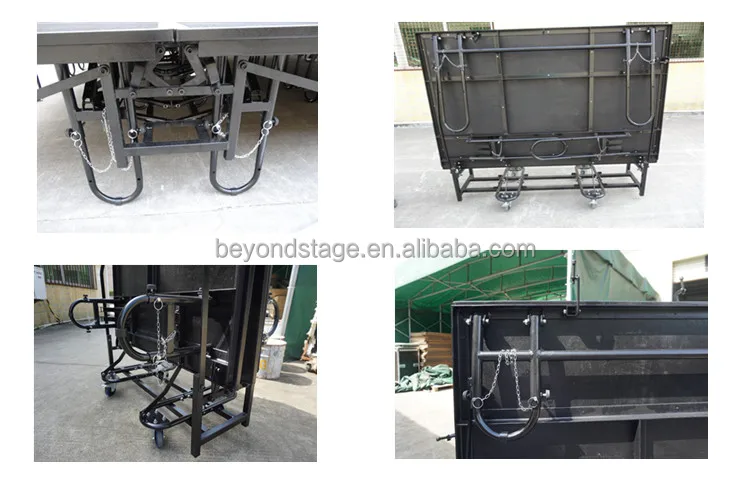 Adjustable Stage Removable Folding Stage with Wheels Quick Setup Stage ...