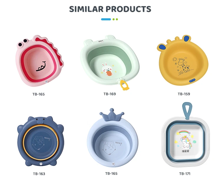 Baby Travel Folding Durable Cartoon Crown Basin Portable Plastic Kids ...