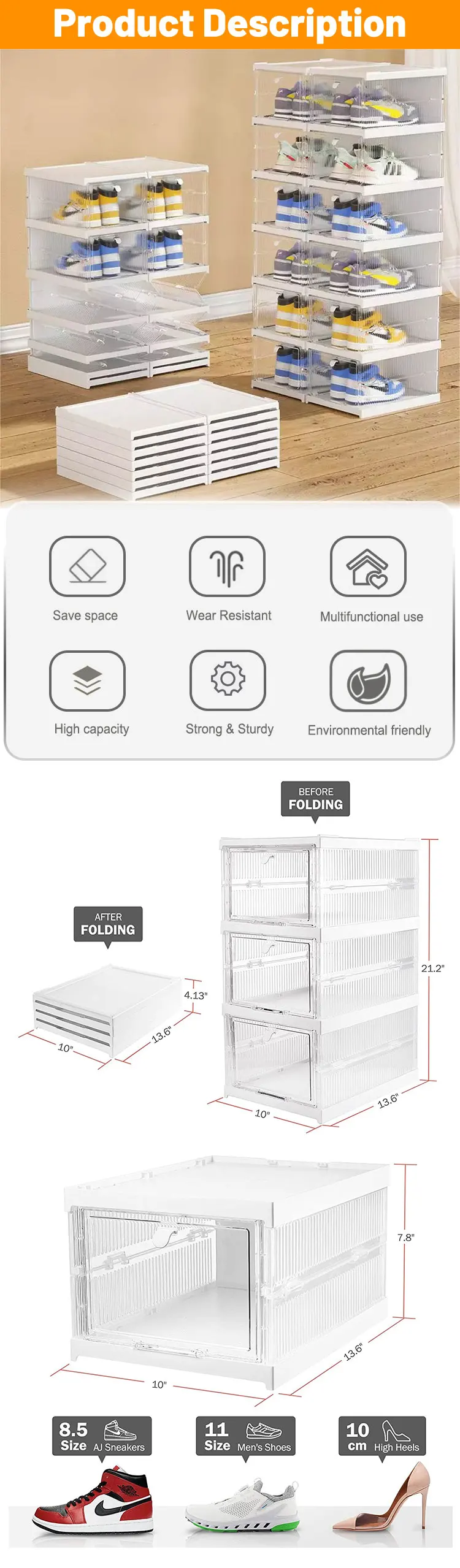 Modern Style Plastic Shoe Storage Box Entryway 2/3/6 Tiers Shoes Rack ...