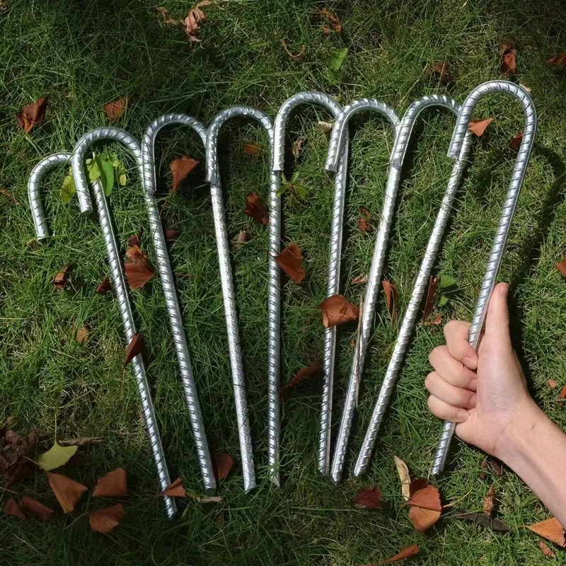 Galvanized Garden Ground Anchor Anchors Stakes Rebar J Hook Hooks ...