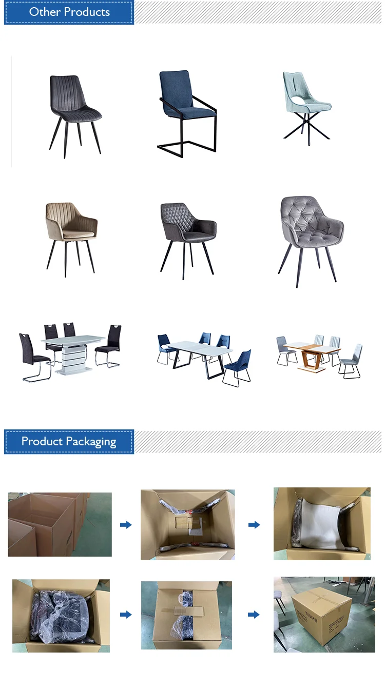 Home Furniture Modern Dining Room Set Mdf+paper Metal Dining Table With ...