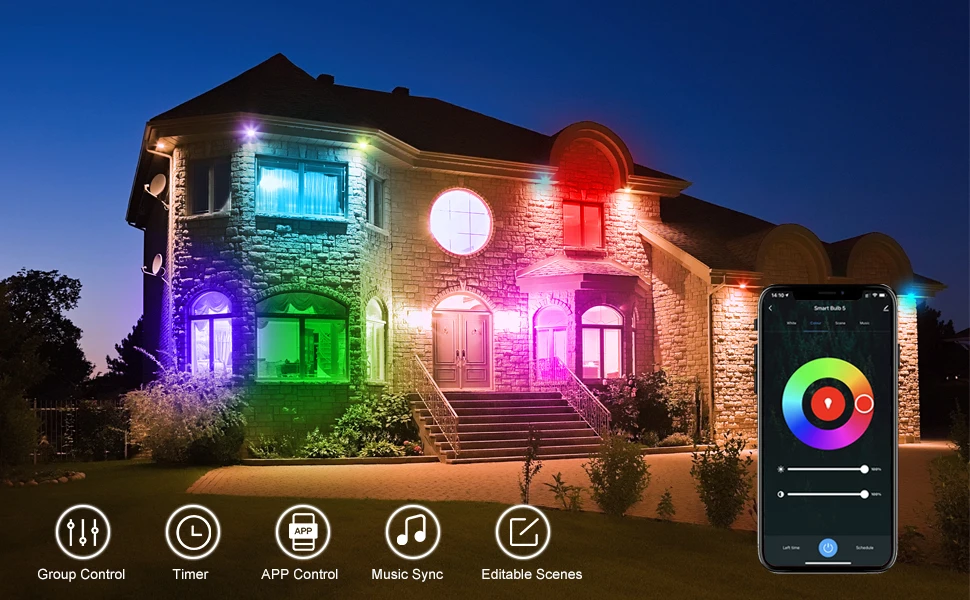 Slim Smart Recessed LED RGB Downlight for Living Room