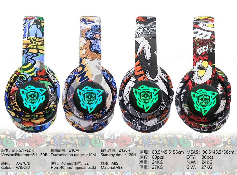 P35 Wireless Headphone Hifi Stereo Headset Led Illuminated Headphones ...