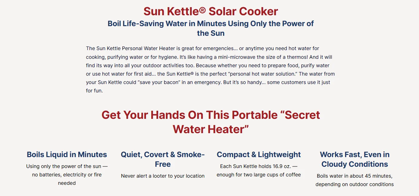 Sun Kettle 1L Solar Collector Cook and Boil Life-Saving Water in ...