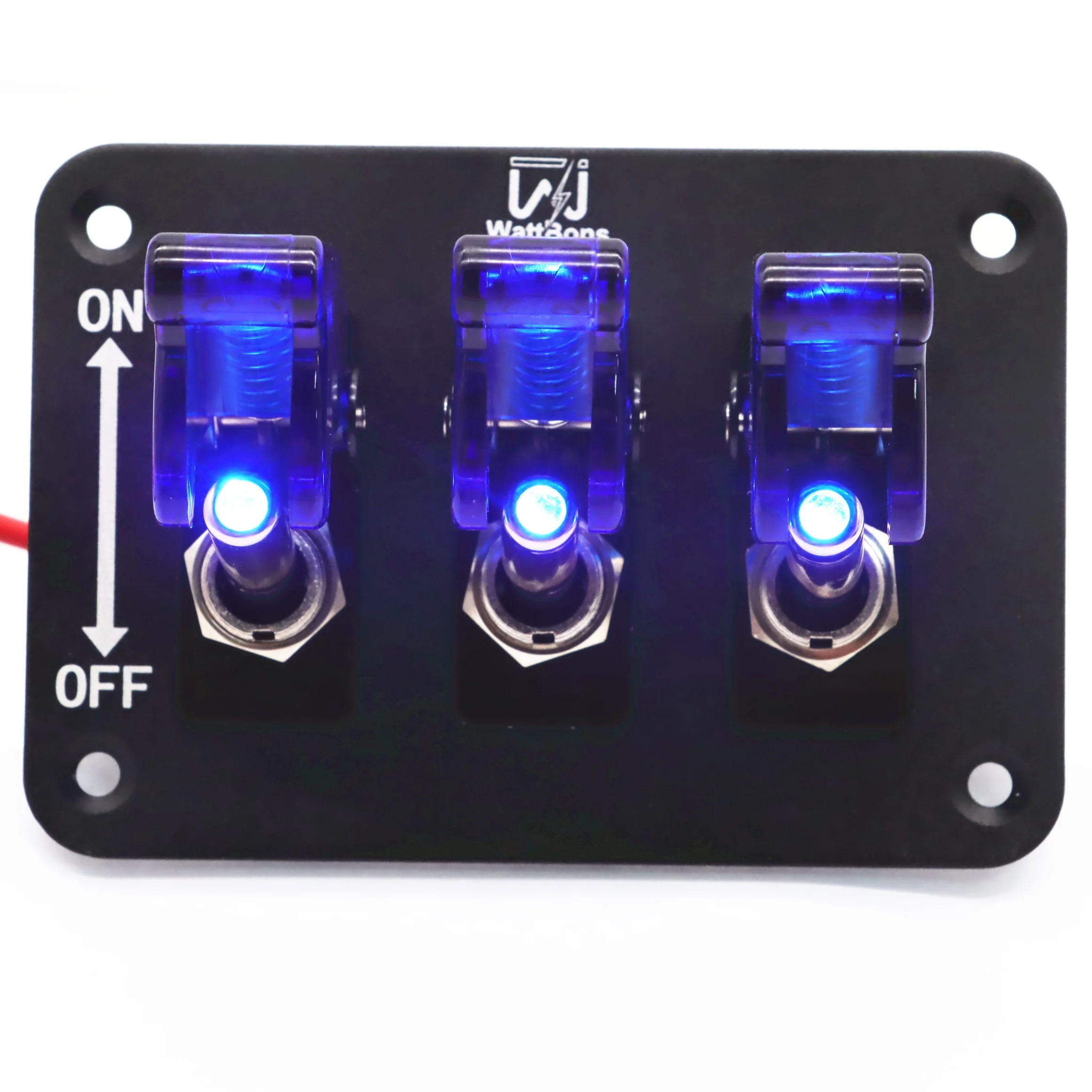 3 Gang Toggle Switch Panel 12v Momentary On Off Led Rocker Toggle ...