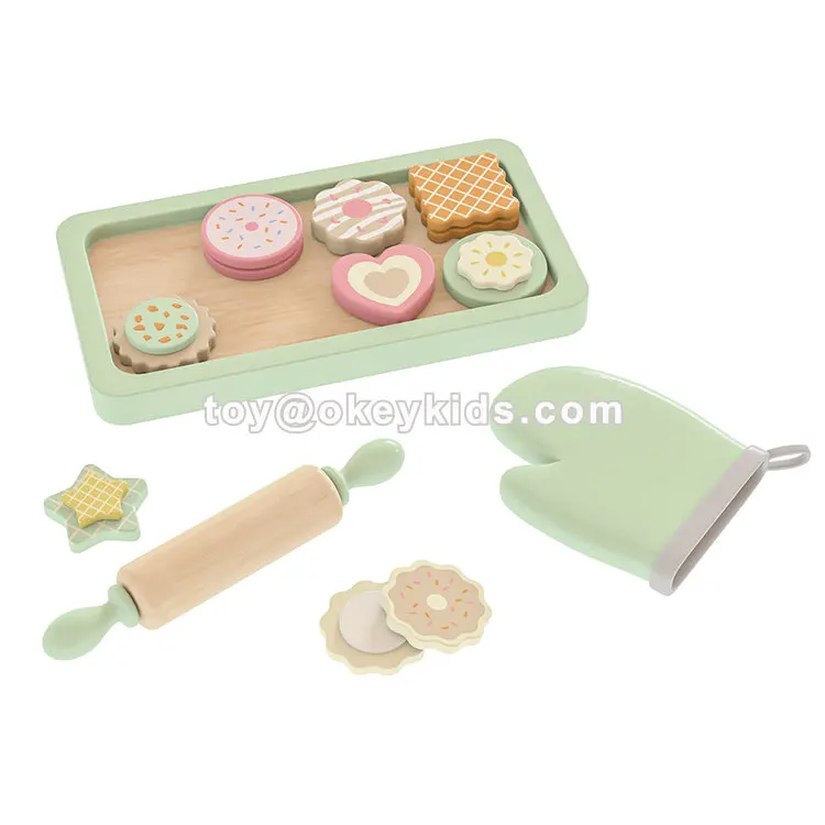 Pretend Cookies and Baking Sheet Wooden Toy Baking Set for Kids Ages 3 ...