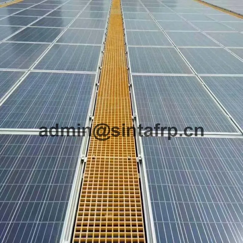 385*4000mm Solar Roof Top Panel 38*38mm Mesh Pedestrian Walkway ...