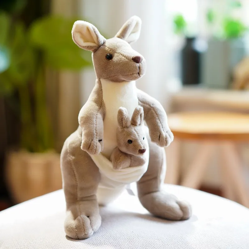 Cuddly Funny Kangaroo Stuffed Animal Plush Mom And Detachable Baby Kids ...