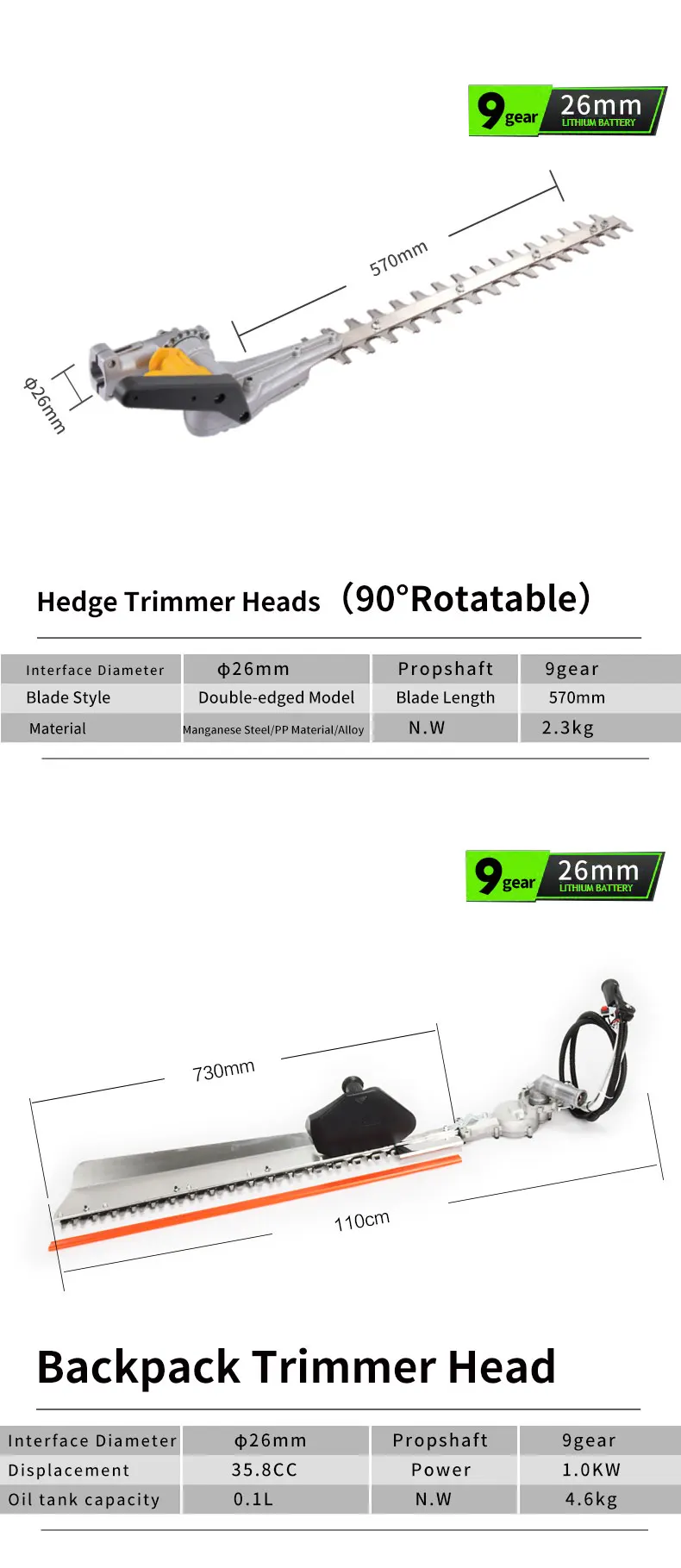 Brush Cutter Accessory Brush Cutter Backpack Hedge Trimmer Head Garden ...