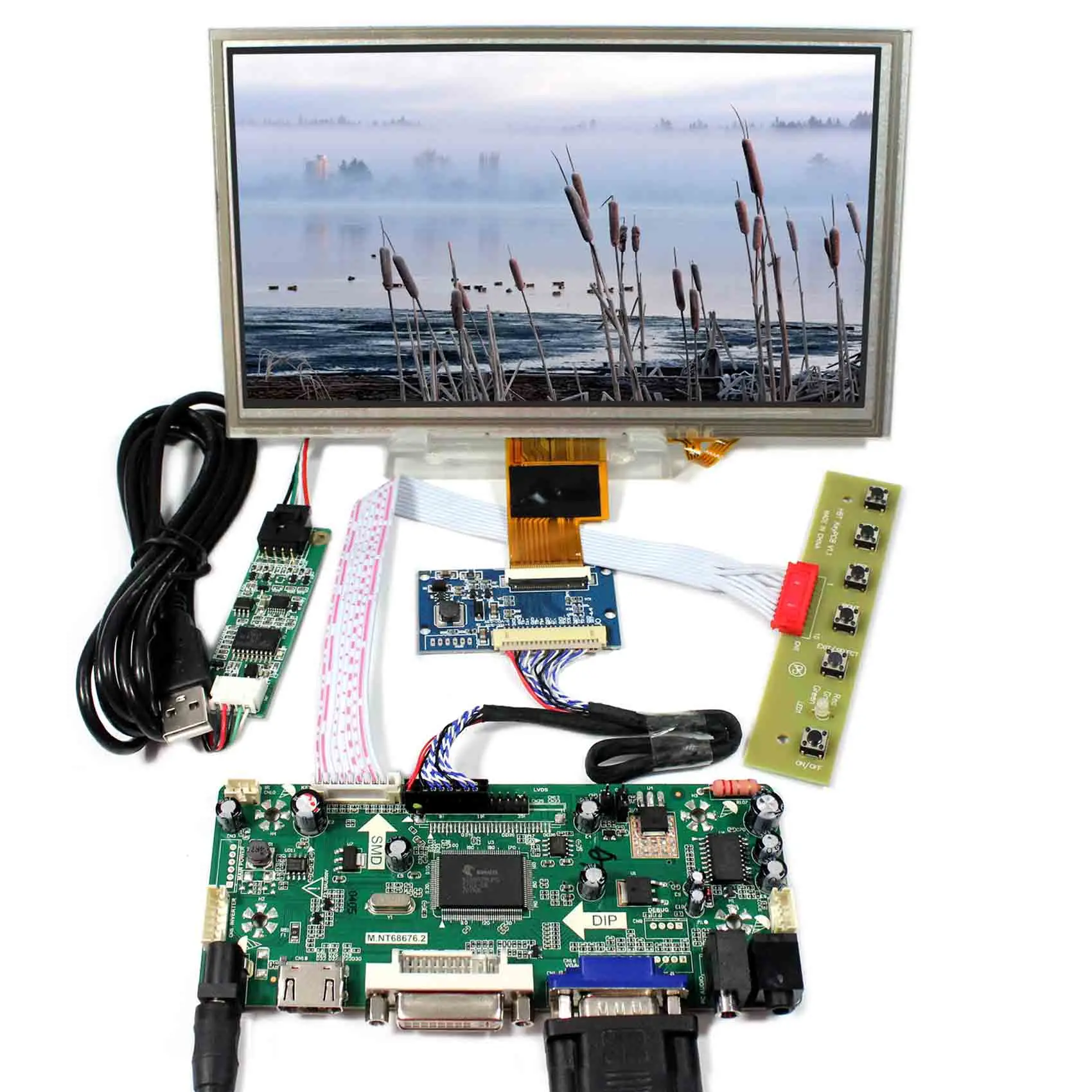 Tcon Board Lcd Controller Board 40 Pin With Touch Screen 1024x600 4 ...