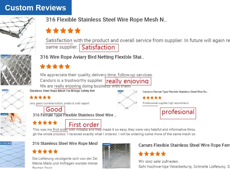 20mm 25mm 30mm 35mm Flexible Stainless Steel Wire Rope Mesh Zoo Aviary ...