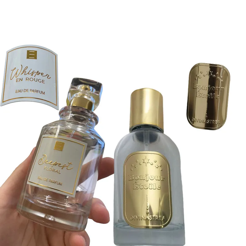 Aluminum Label for Perfume Bottles with Gold Metal Finish