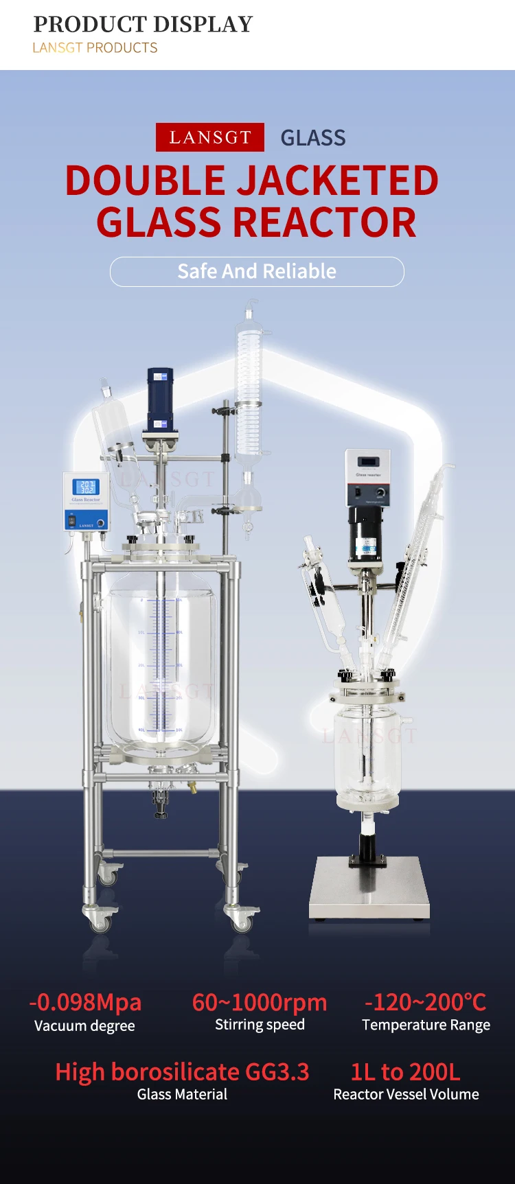 10 Liter Pilot Glass Plant Reactor For Lab And Production Chemical ...