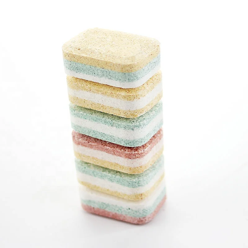 Dishwashing Cleaning Powder Tablet Solid Detergent Cleaner Tabs 3 Layer ...