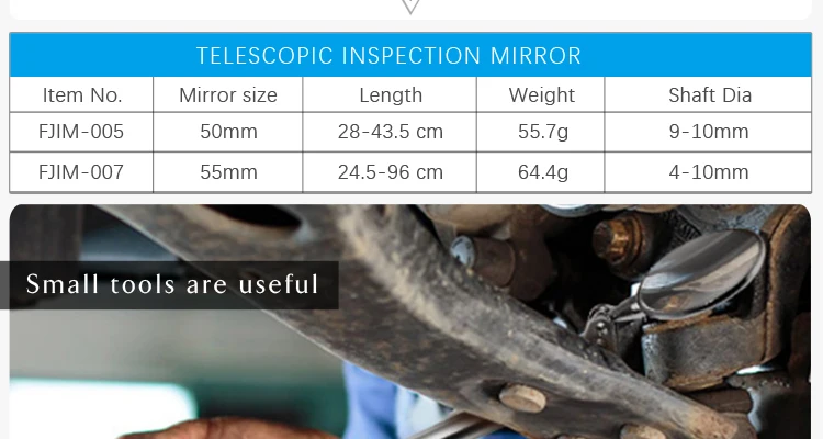 Vehicle Telescoping Inspection Mirrors - Durable & Versatile