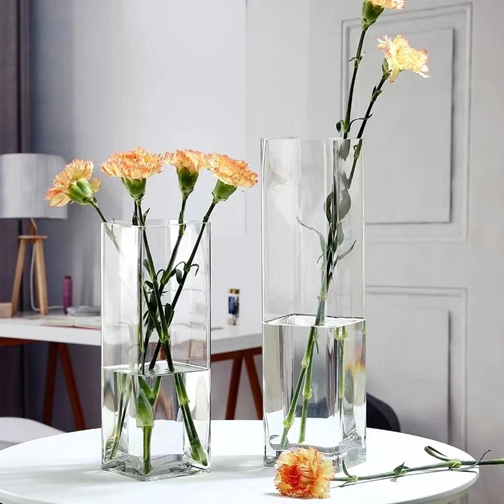 Modern Design Simple Clear Acrylic Flower Vase For Office Restroom ...