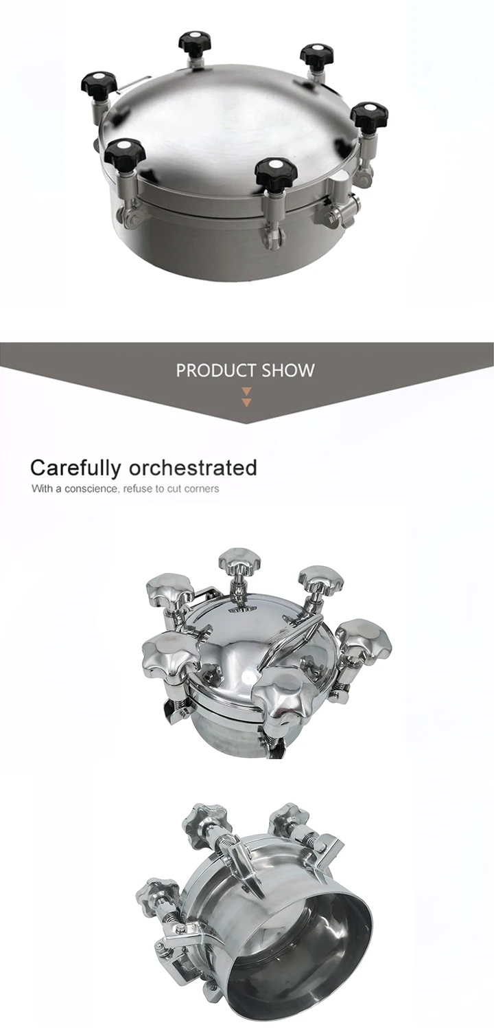 SS304 3bar Pressure Circular Round Manhole Cover with Food Grade ...