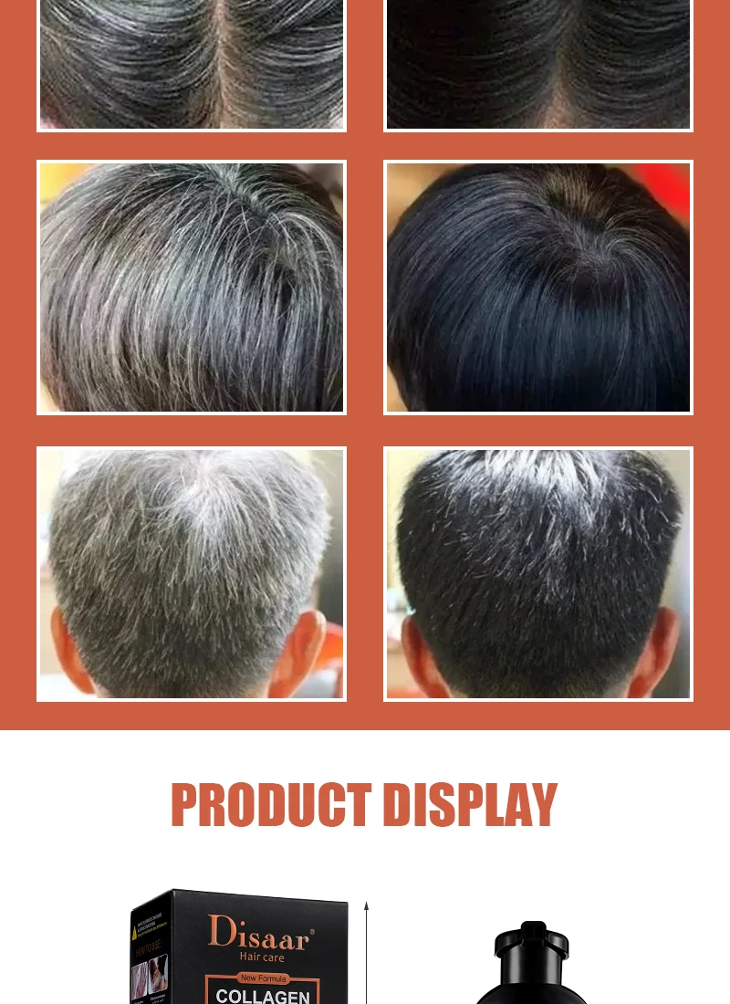 Disaar Natural Organic Argan Oil Collagen Black Hair Shampoo