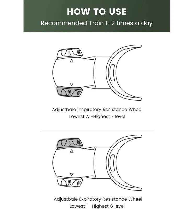 Innstar Breathing Exercise Device - Adjustable Lung Trainer