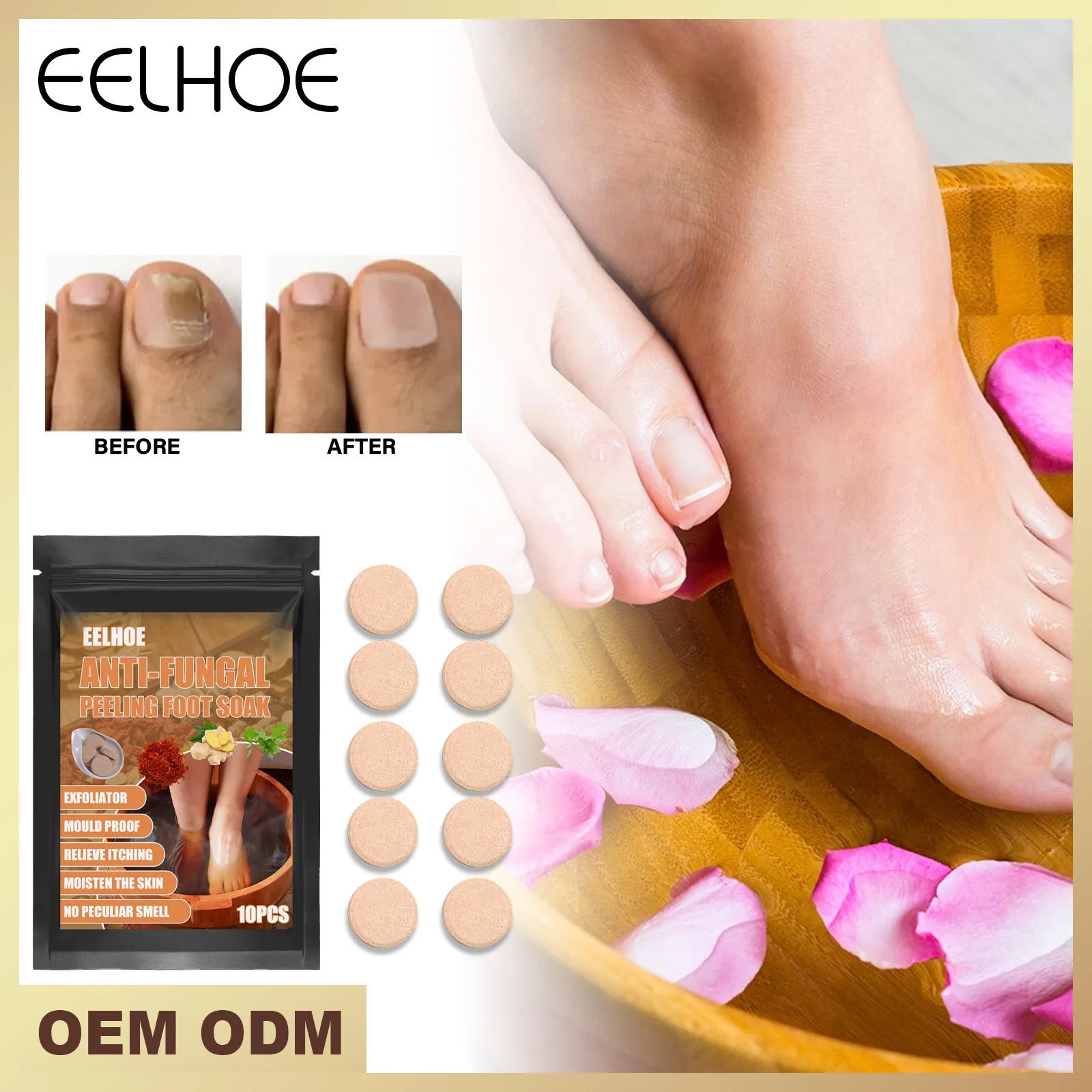 Eelhoe Ginger Anti-fungal Peeling Foot Soak Effervescent Tablets Foot ...