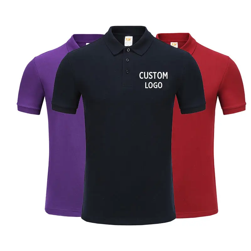 Wholesale custom embroidery logo Polo T-shirt men custom printed plain ...