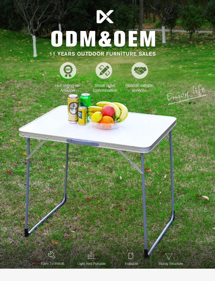 Caravan Aluminum Alloy MDF Portable Small Folding Table