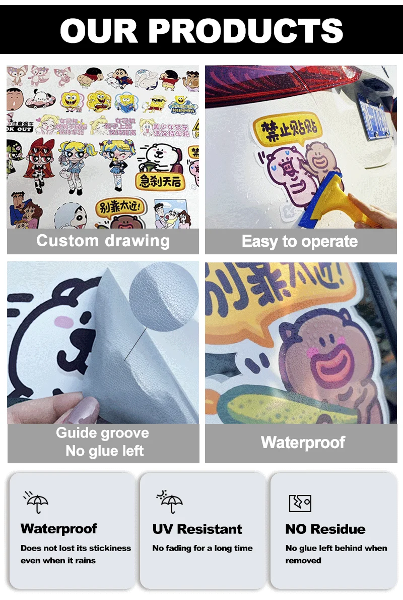 Uv Resist Weatherproof White Pvc Vinyl Bumper Car Windshield Sticker ...